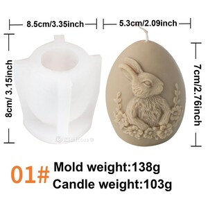 Easter Silicone Mold Rabbit-easter Egg Candle Mold-embossed Rabbit Mold ...