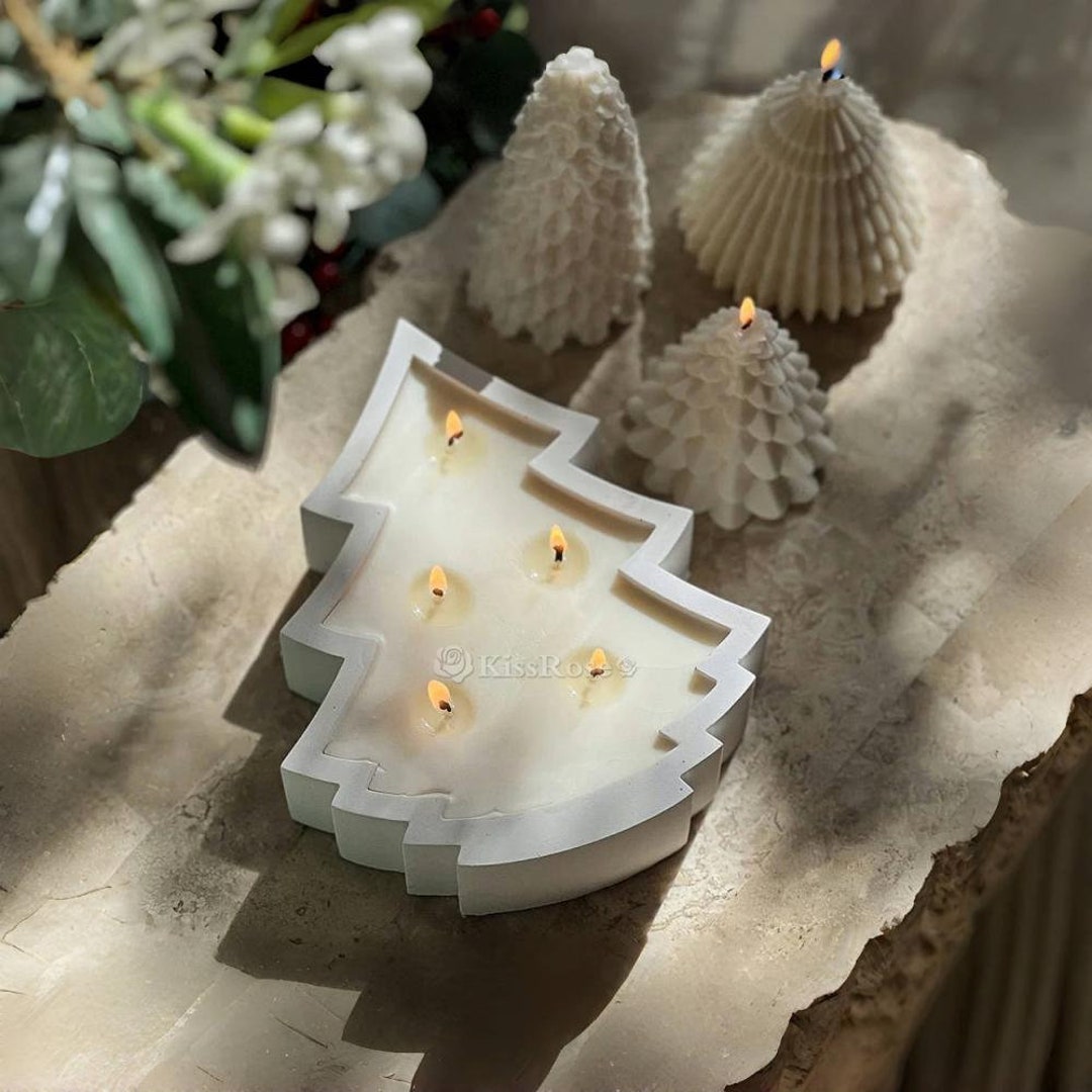 Pine Tree Bowl Silicone Mold-christmas Tree Candle Container Mold-tree ...