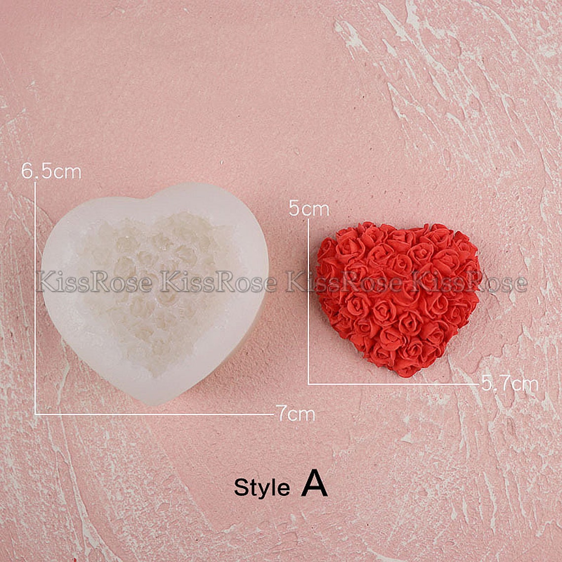 Diamond resin molds heart shape silicone mold Rose heart | Etsy