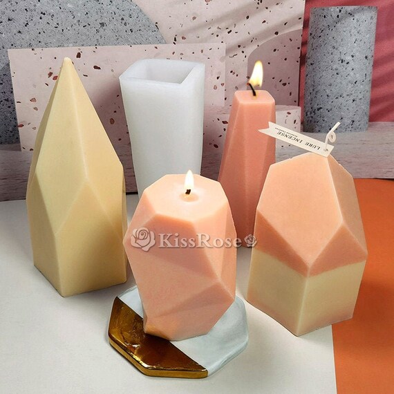 Geometric stone candle mold-silicone candle mold-scented | Etsy