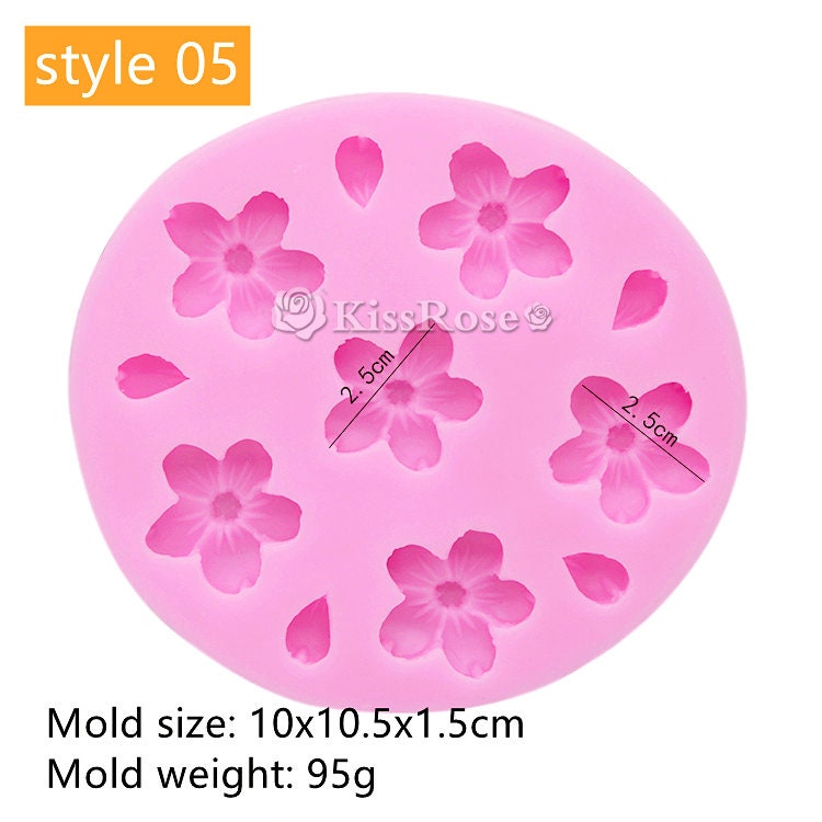 6 Styles Flower Silicone Mold-rose Resin Mold-rose Flower Cake | Etsy