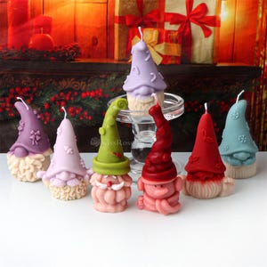 7 Styles Christmas Dwarf Candle Molds-santa Claus Silicone Mold-long ...