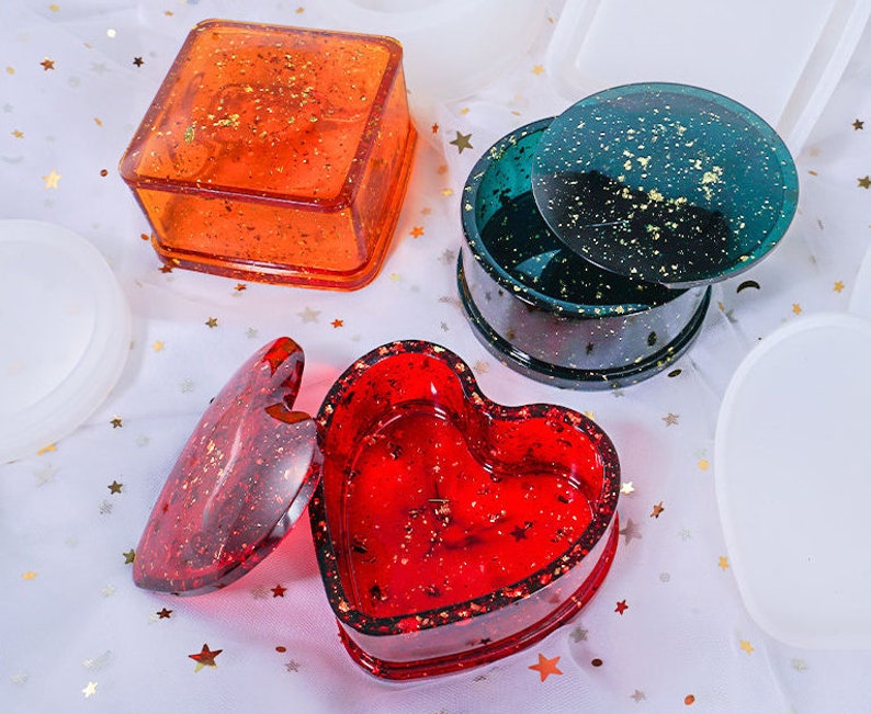 Heart Shape Storage Box Mold-jewelry Box Resin Molds-silicone Box Mold ...