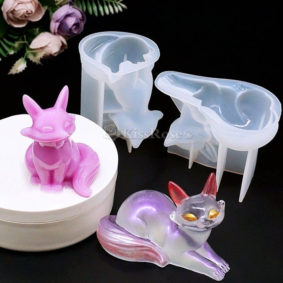 Cute 3D Fox Silicone Mold-cartoon Animal Resin Mold-fox Candle Mold ...