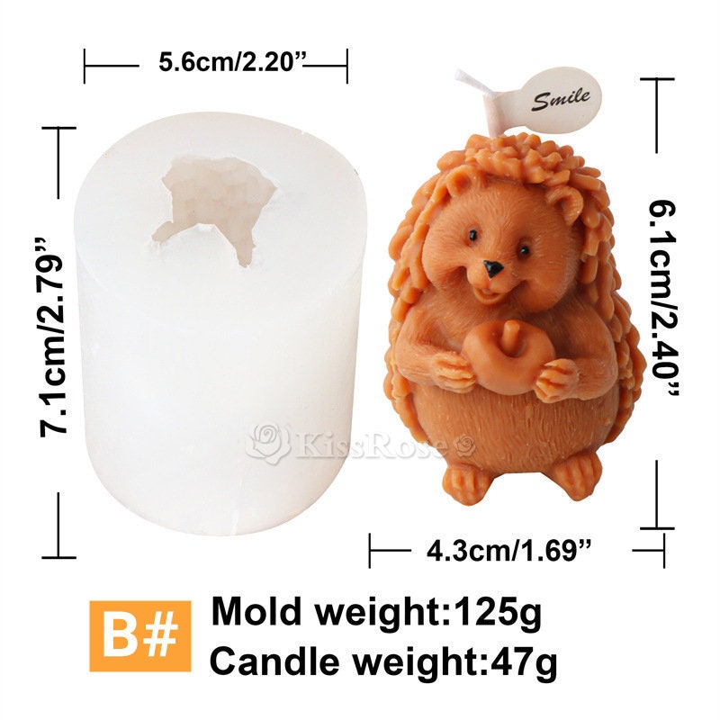 Cute Hedgehog Resin Mold-hedgehog Silicone Candle Mold-scented Candle ...