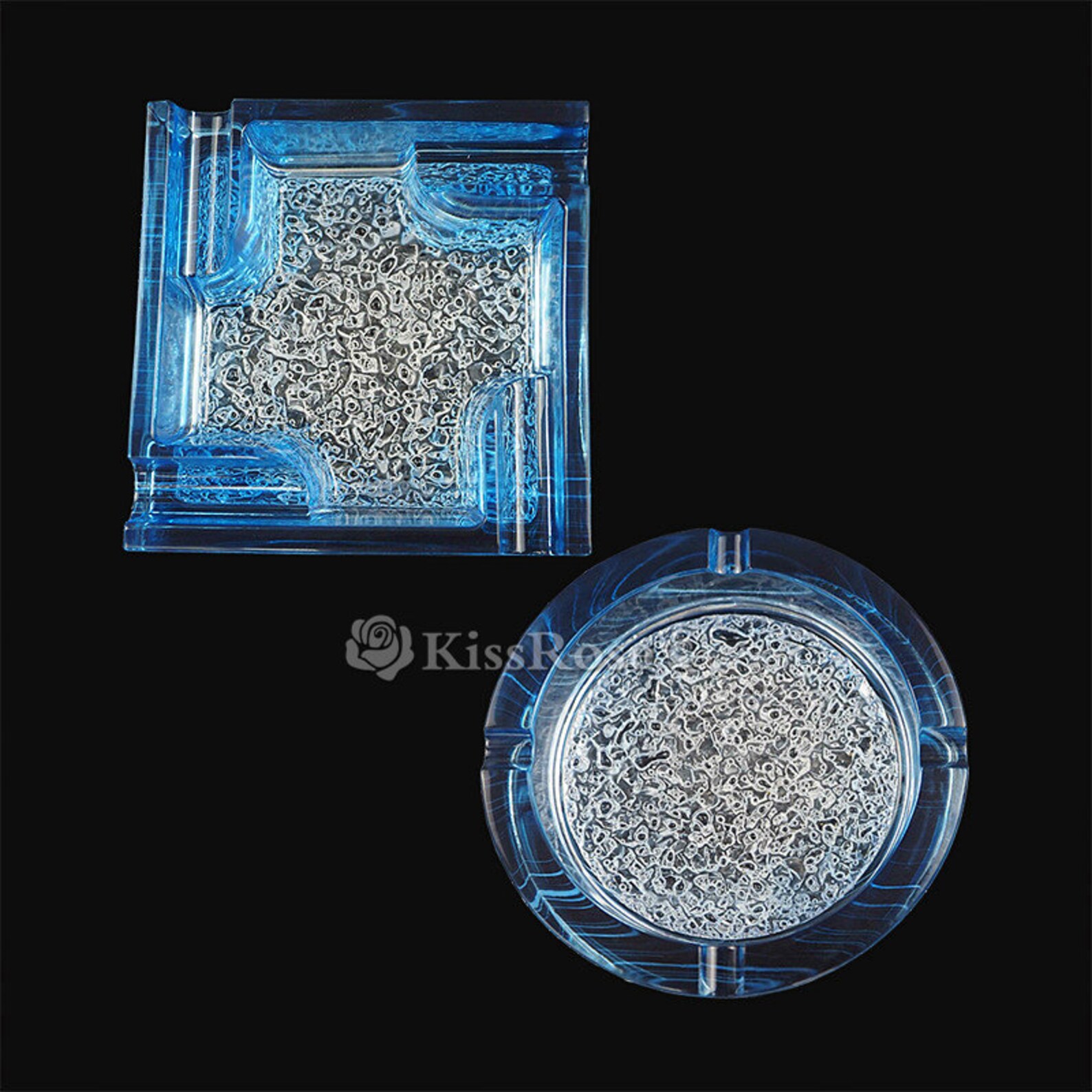 2 Styles Ashtray Resin Mold-square Silicone Ashtray Mold-round Resin ...