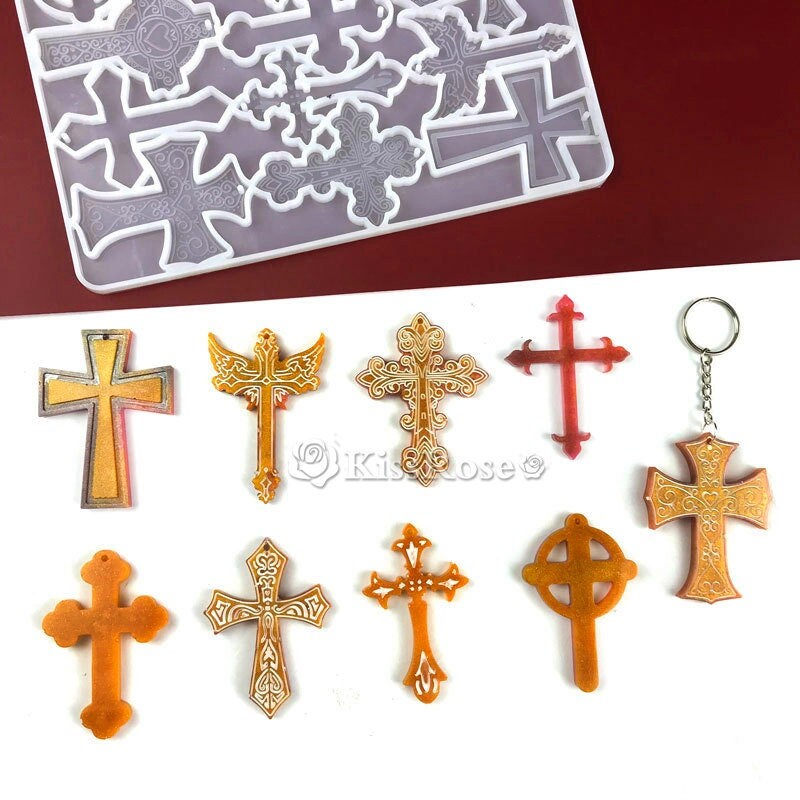 Cross Keychain Mold-keychain Resin Molds-silicone Keychain - Etsy