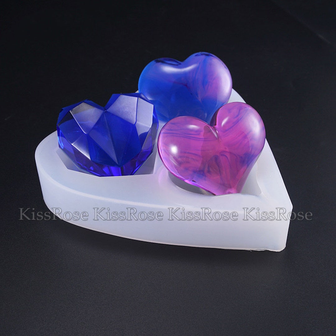 Heart-shaped Resin Molds Heart Silicone Mold Shiny Heart Mold Jewelry ...