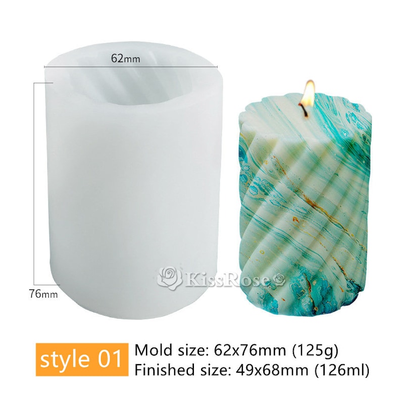 Spiral Cylinder Candle Mold-threaded Candle Silicone - Etsy