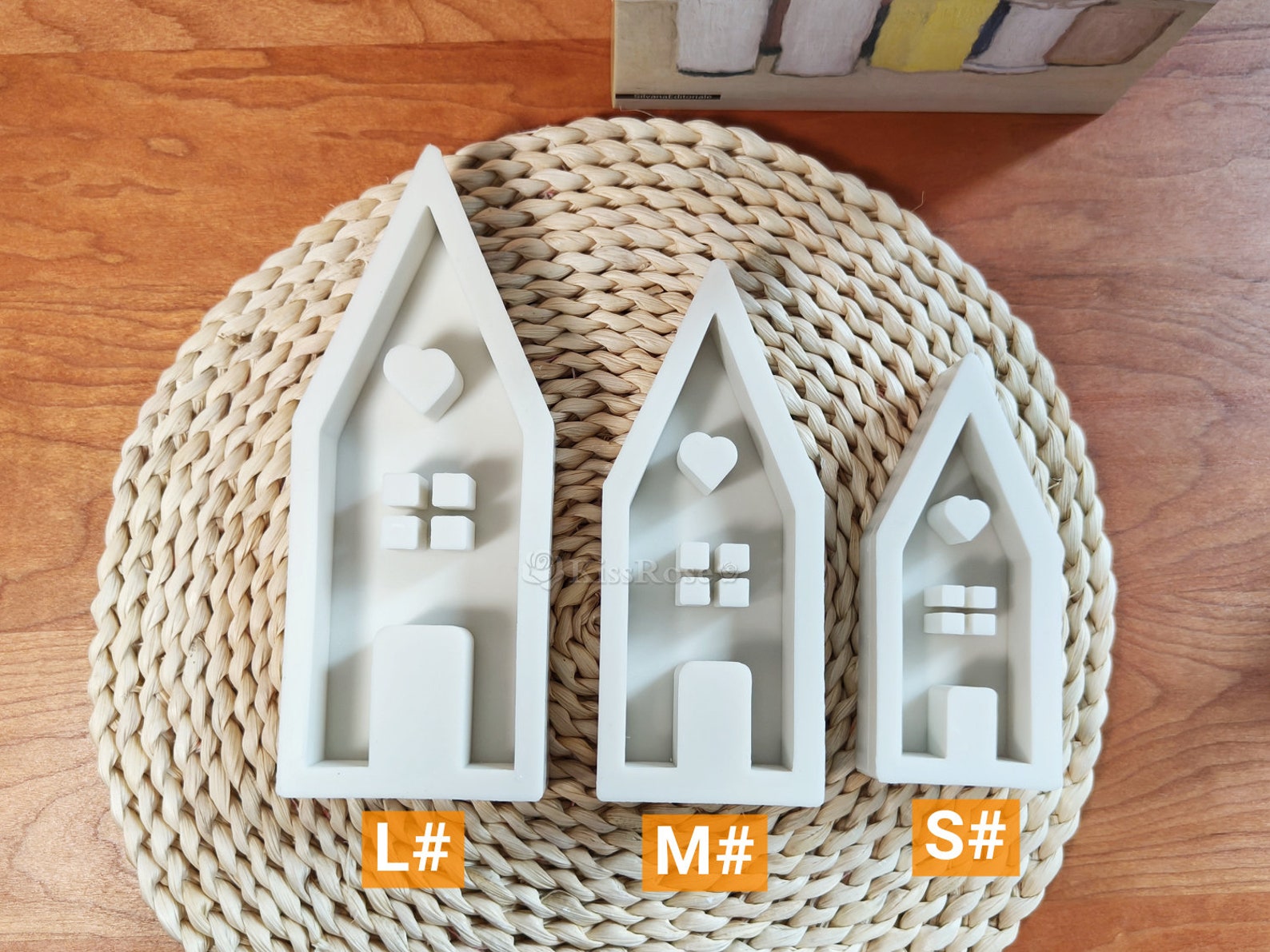 3 Sizes Silicone House Mold-gable House Candle Mold-hollow Heart Light ...