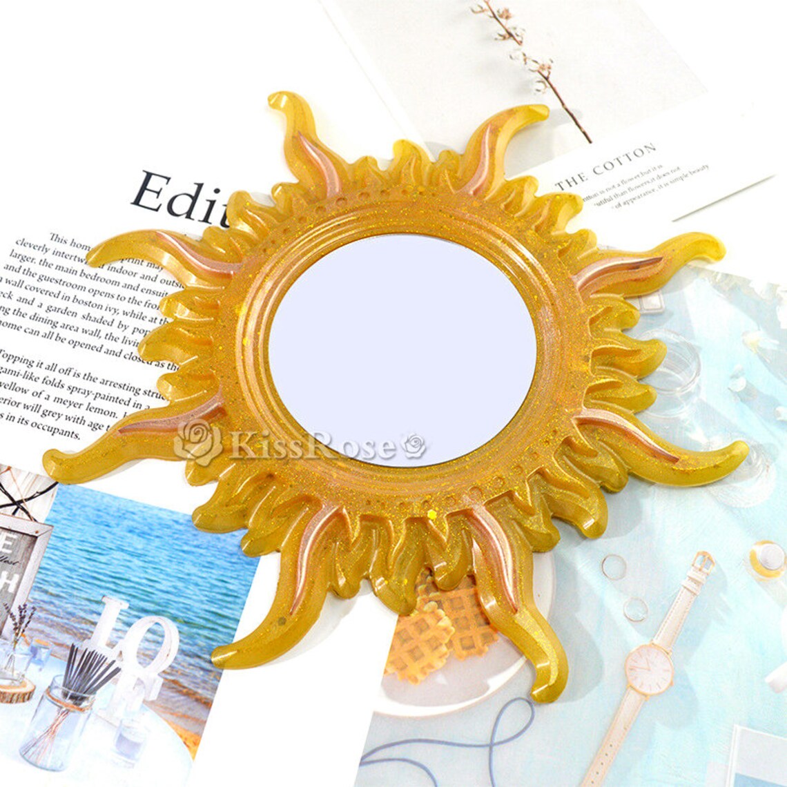 Sun mirror silicone mold-moon resin mold-wall decoration | Etsy