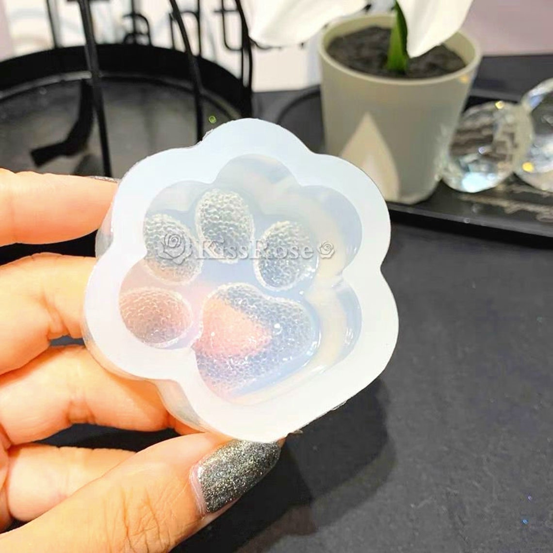 Diamond Surface Cat Paw Mold-shiny Glossy Cat Paw Mold-epoxy Resin Cat ...