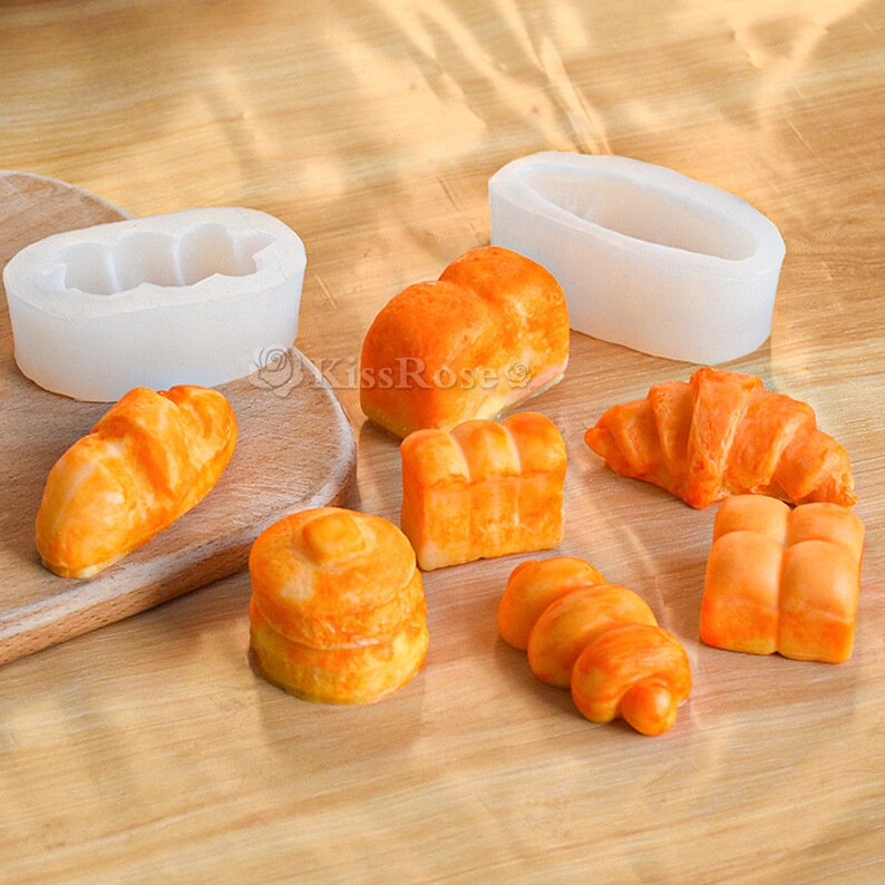 8 Styles Miniature Bread Silicone Mold-mini Croissant/toast Bread Resin ...