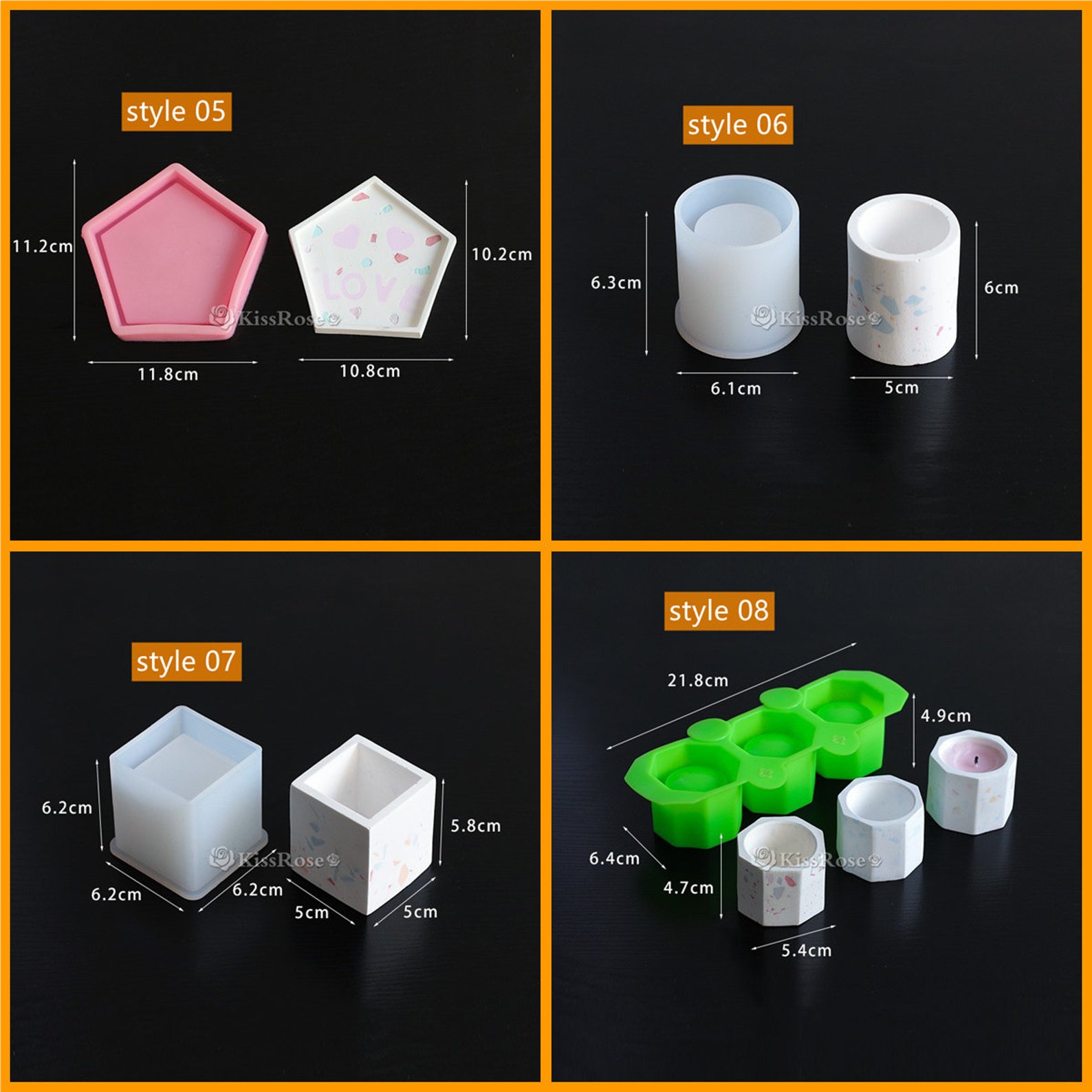 Terrazzo Tray Mold-hexagon/oval/round/square Concrete Cement Plaster ...