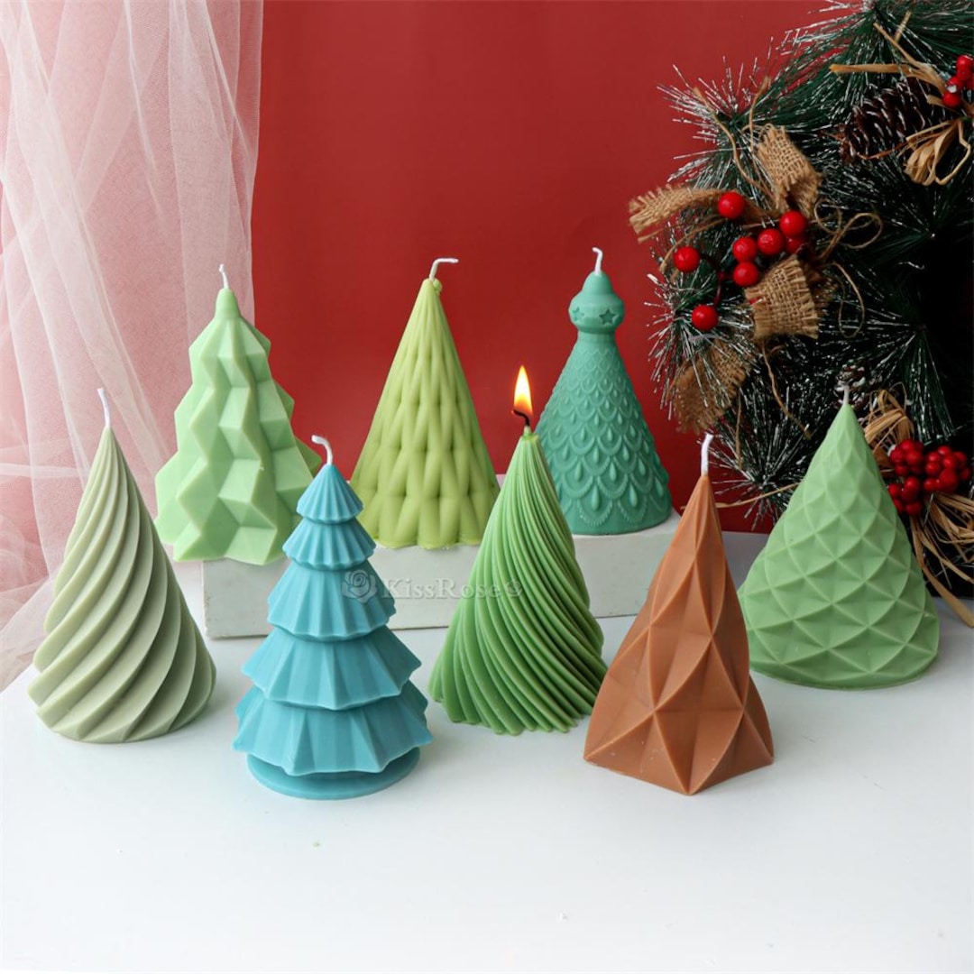 Irregular Christmas Tree Silicone Mold-scented Cone Candle Mold-twisted ...