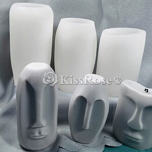 Abstract Face Candle Mold-silicone Candle Mold-human Face Silicone ...