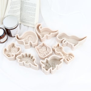 8 Styles Cute Animals Silicone Mold-dinosaur/frog/owl/elephant/giraffe ...