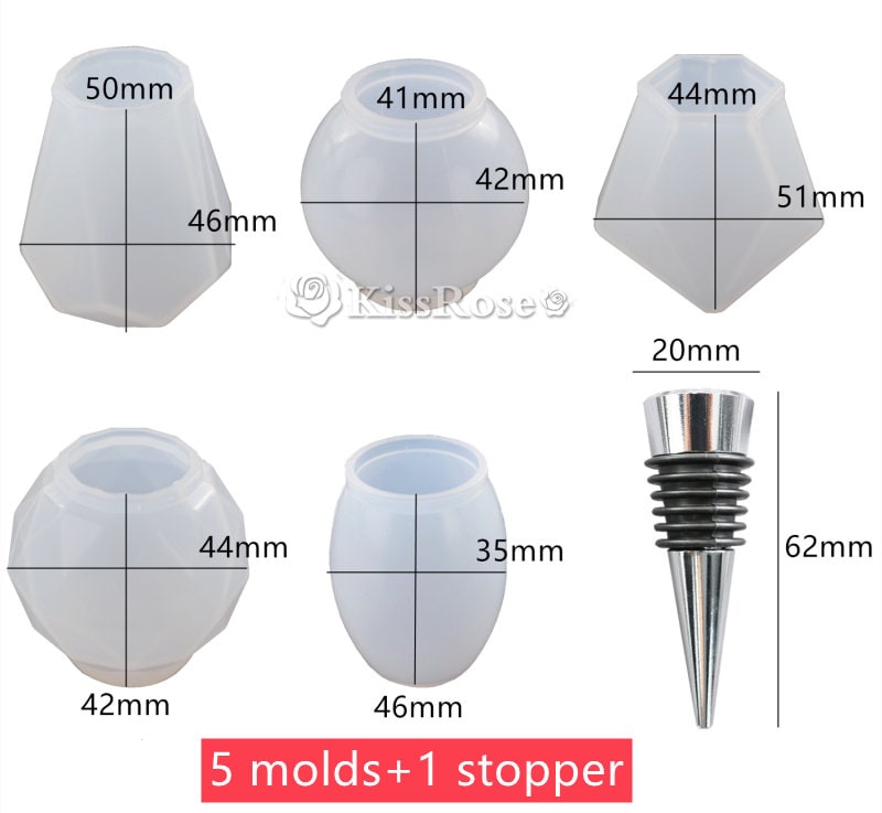 Wine Bottle Stopper Resin Molds-silicone Stopper Topper Mold-crystal ...