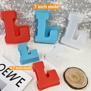Large 4.7'' & 7'' Inch Alphabet Mold Jumbo Letter Silicone Mold Large ...