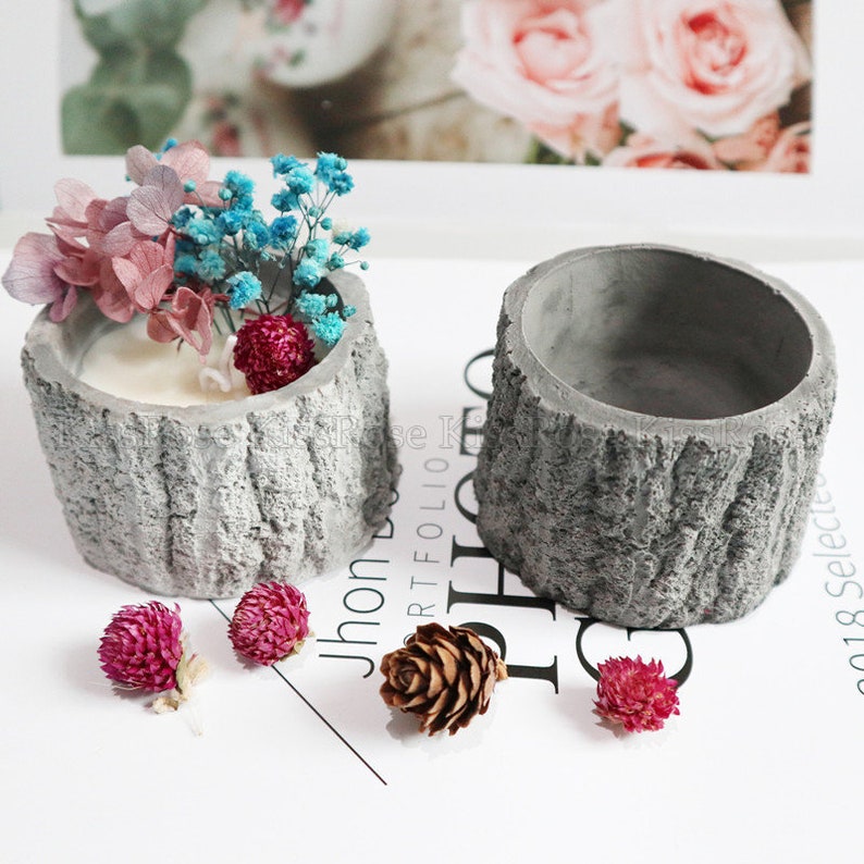 Tree Stump Candlestick Mold-flower Pot Mold for Succulent - Etsy