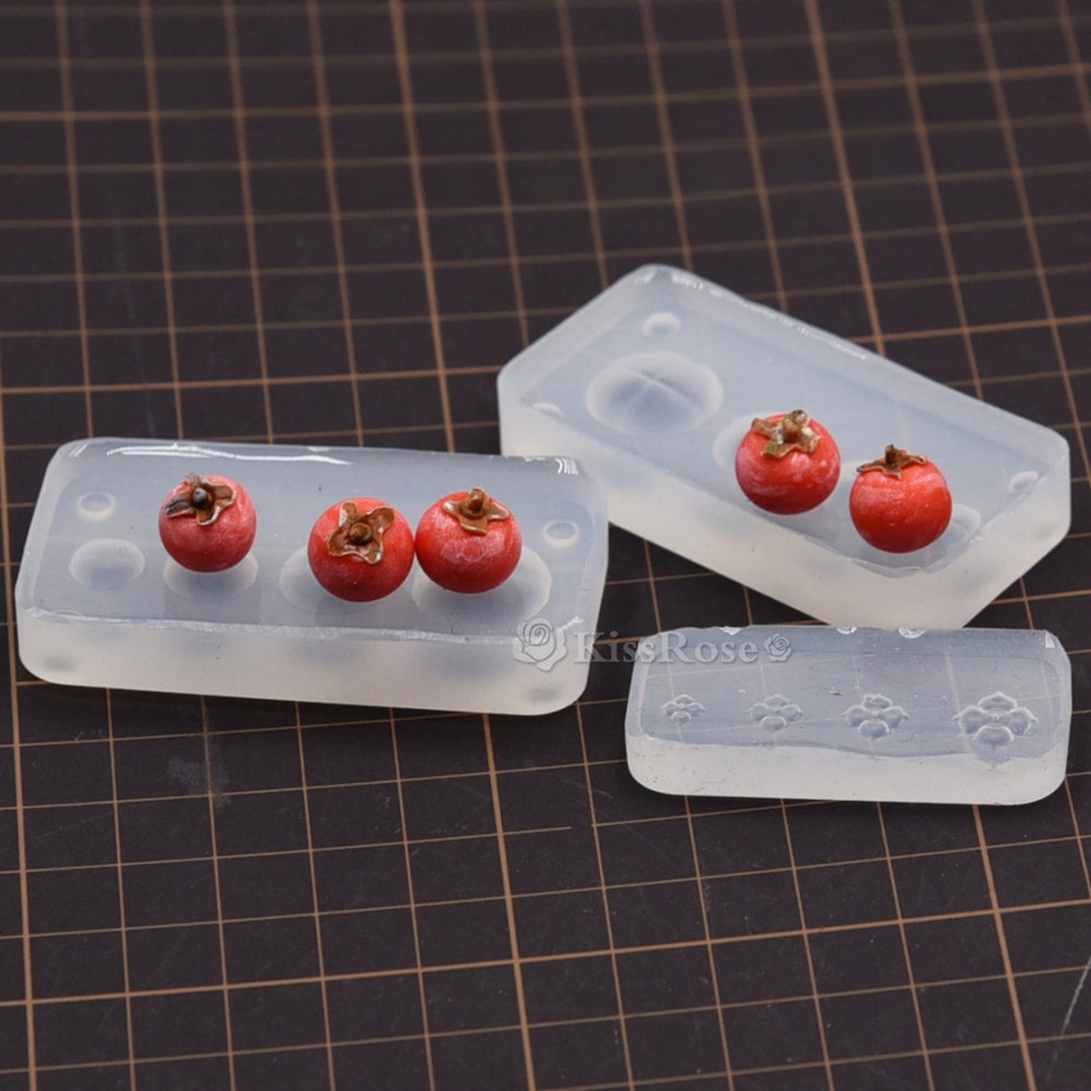Miniature Persimmon Silicone Mold-mini Food Play Persimmon Resin Mold ...