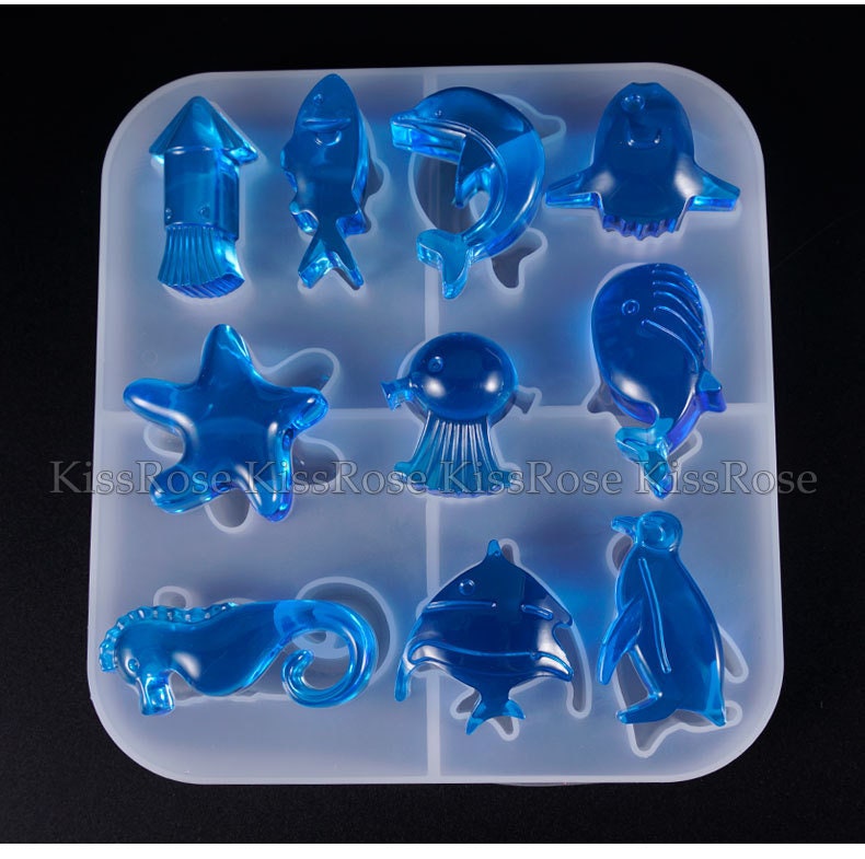 Cute Sea Animals Resin Molds Fish Silicone Mold Starfish Jewelry ...