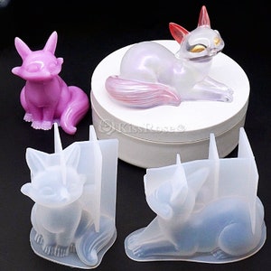 Cute 3D Fox Silicone Mold-cartoon Animal Resin Mold-fox Candle Mold ...