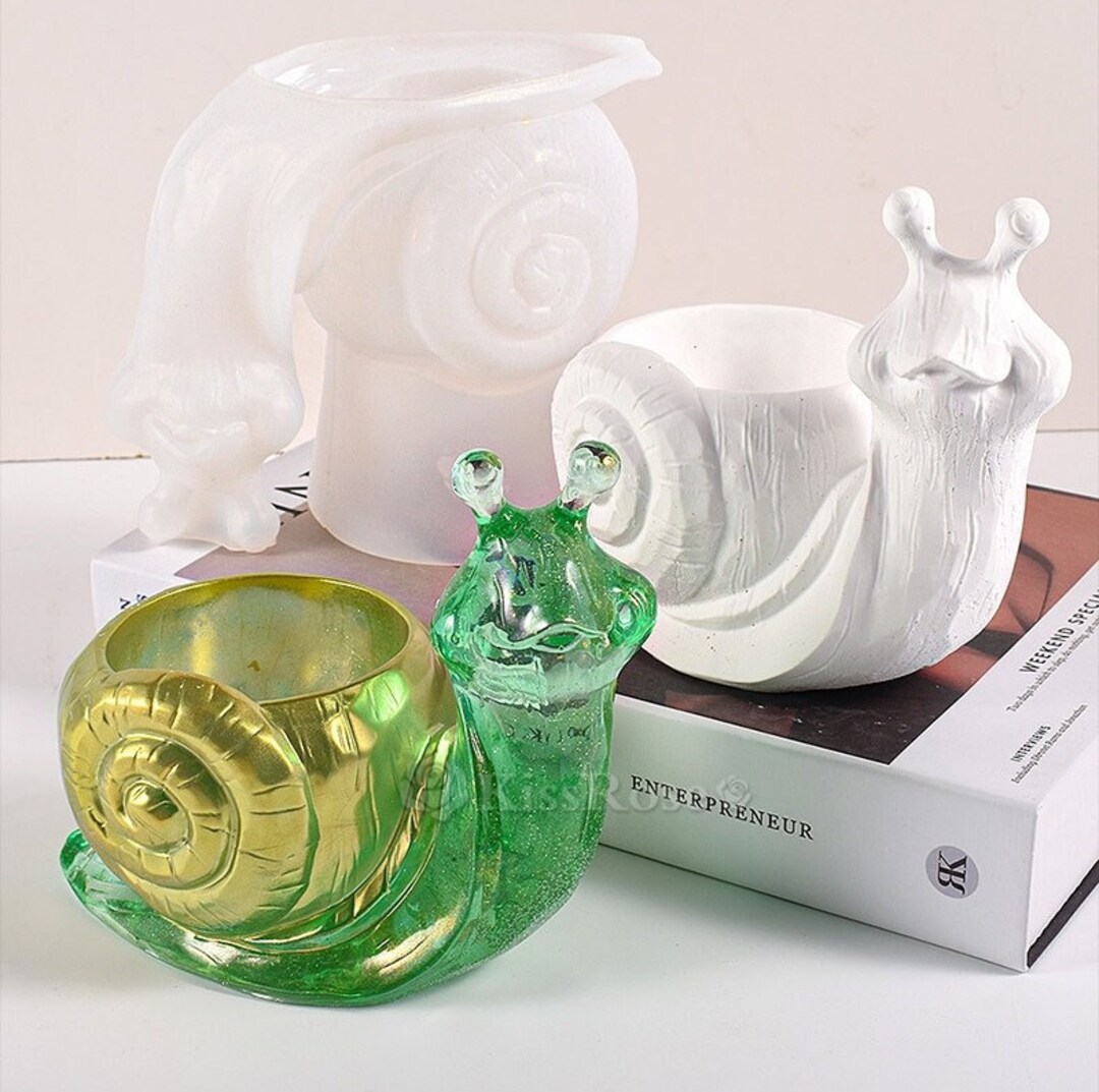 Snail Flower Pot Silicone Mold-snail Succulent Plants Jar Resin Mold ...