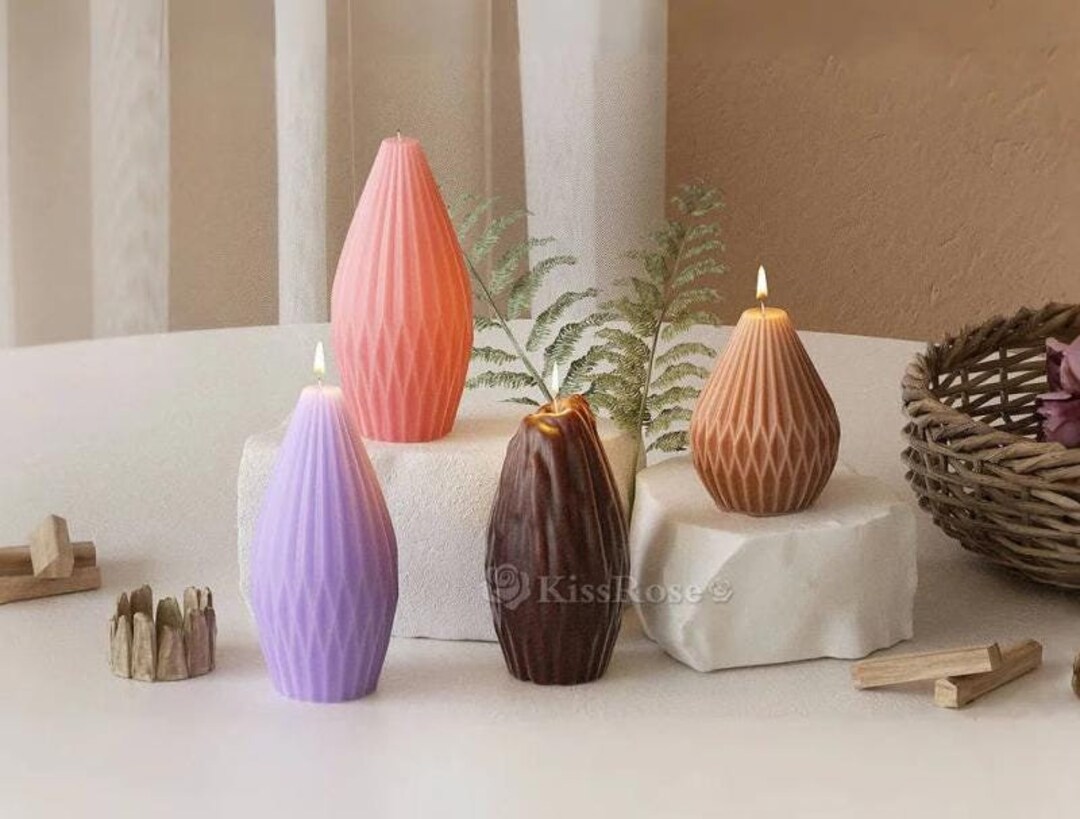 Pear-shaped Candle Silicone Mold-3d Origami Candle Mold-scented Candle ...