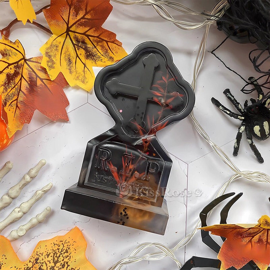 Silicone Headstone Mold-gravestone Resin Mold-halloween Decoration ...