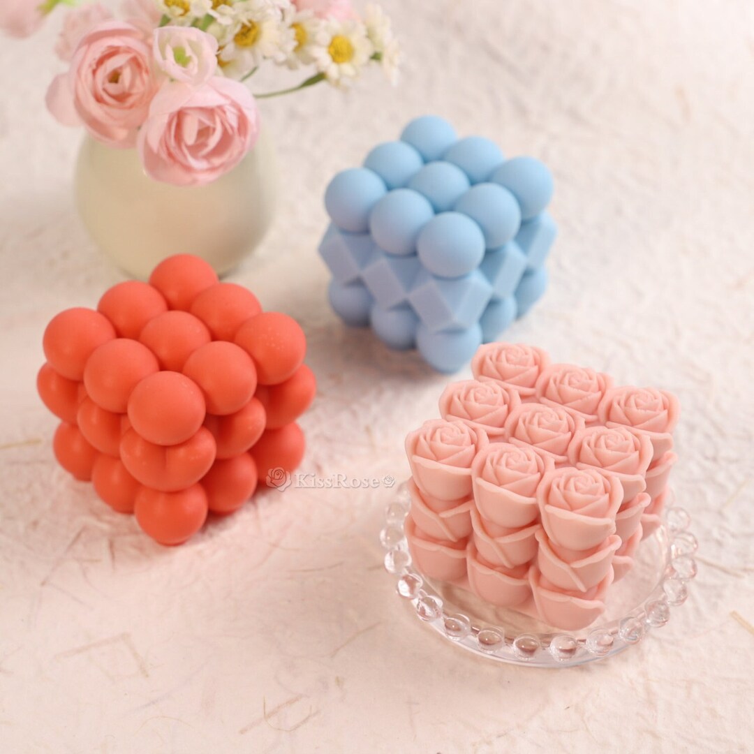 Rose Cube Candle Mold - Rubik's Cube Candle Silicone Mold ...
