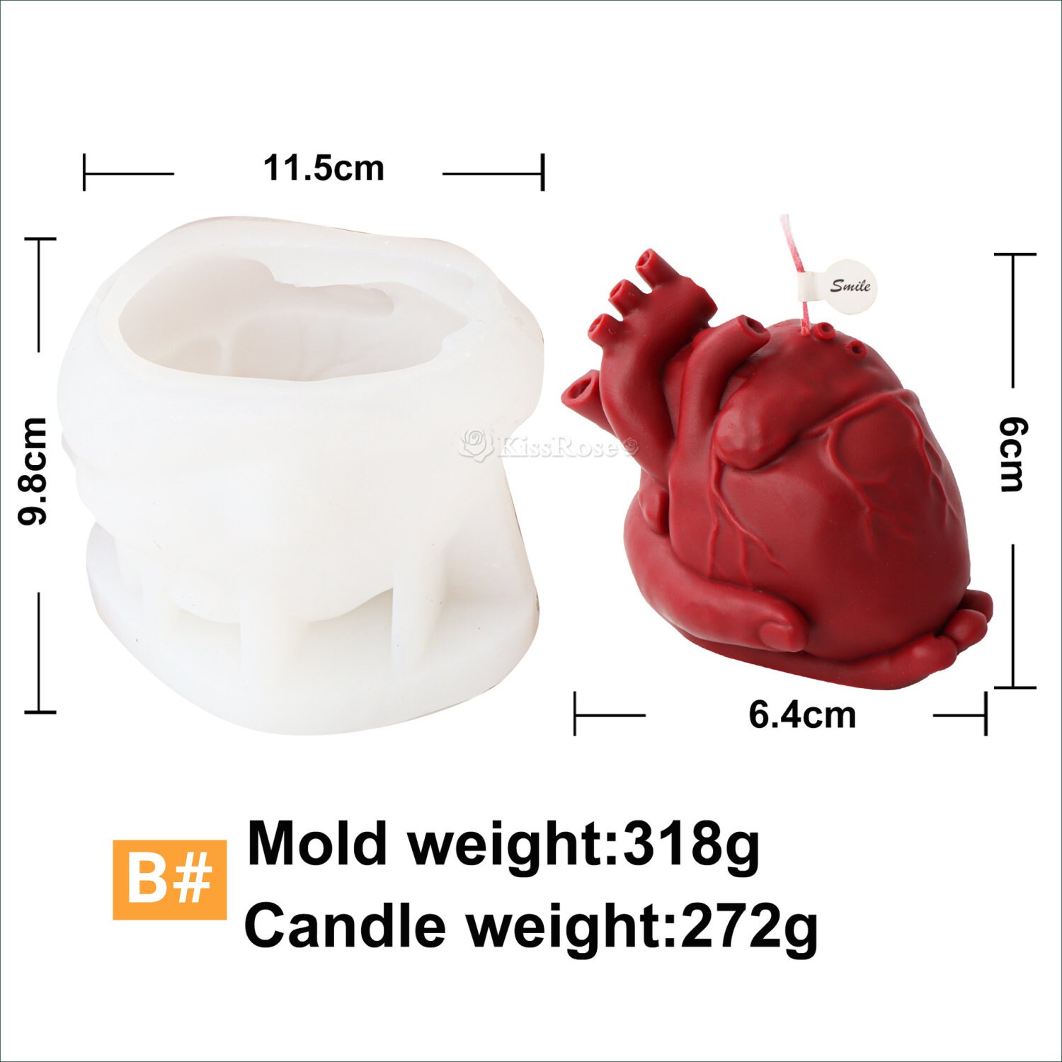 Creative Silicone Heart Mold-heart Candle Mold-aroma Candle Mold-human ...