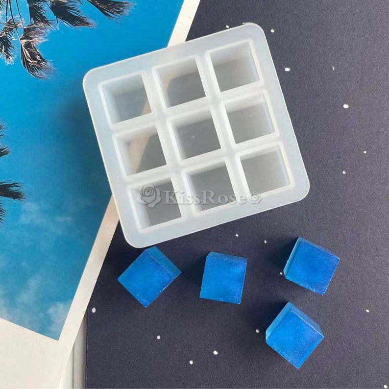 9 Grids Square Silicone Mold-square Resin Mold-flower and Plant ...