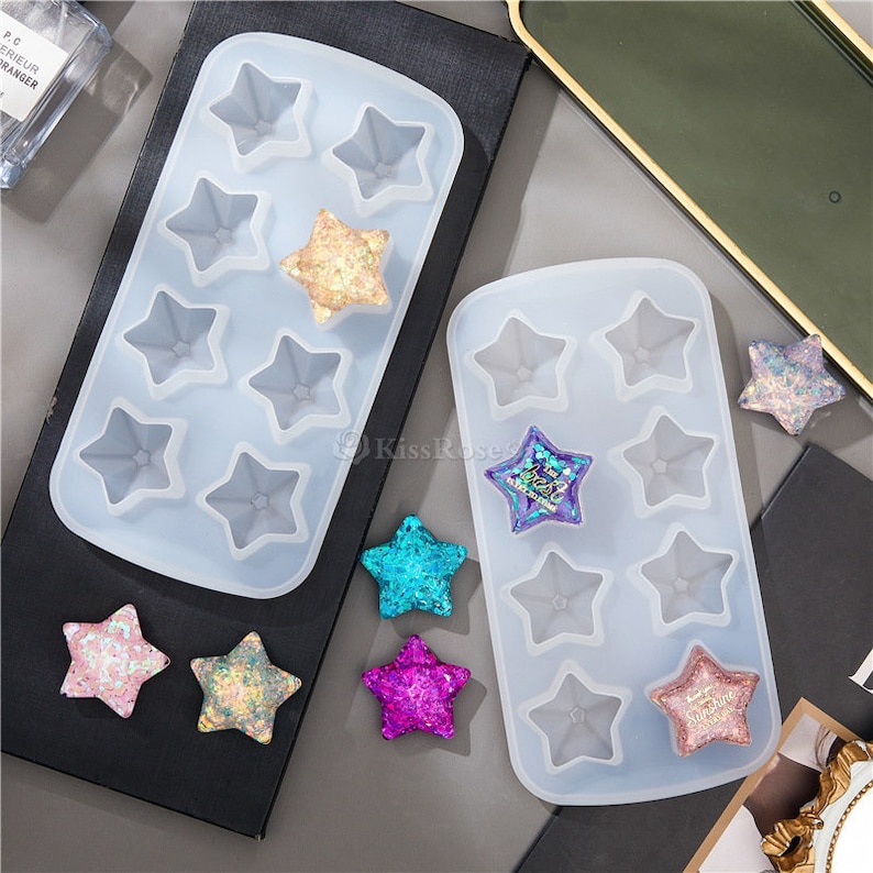 Five-pointed Star Silicone Mold-epoxy Resin Star Molds-8 Grids Star ...