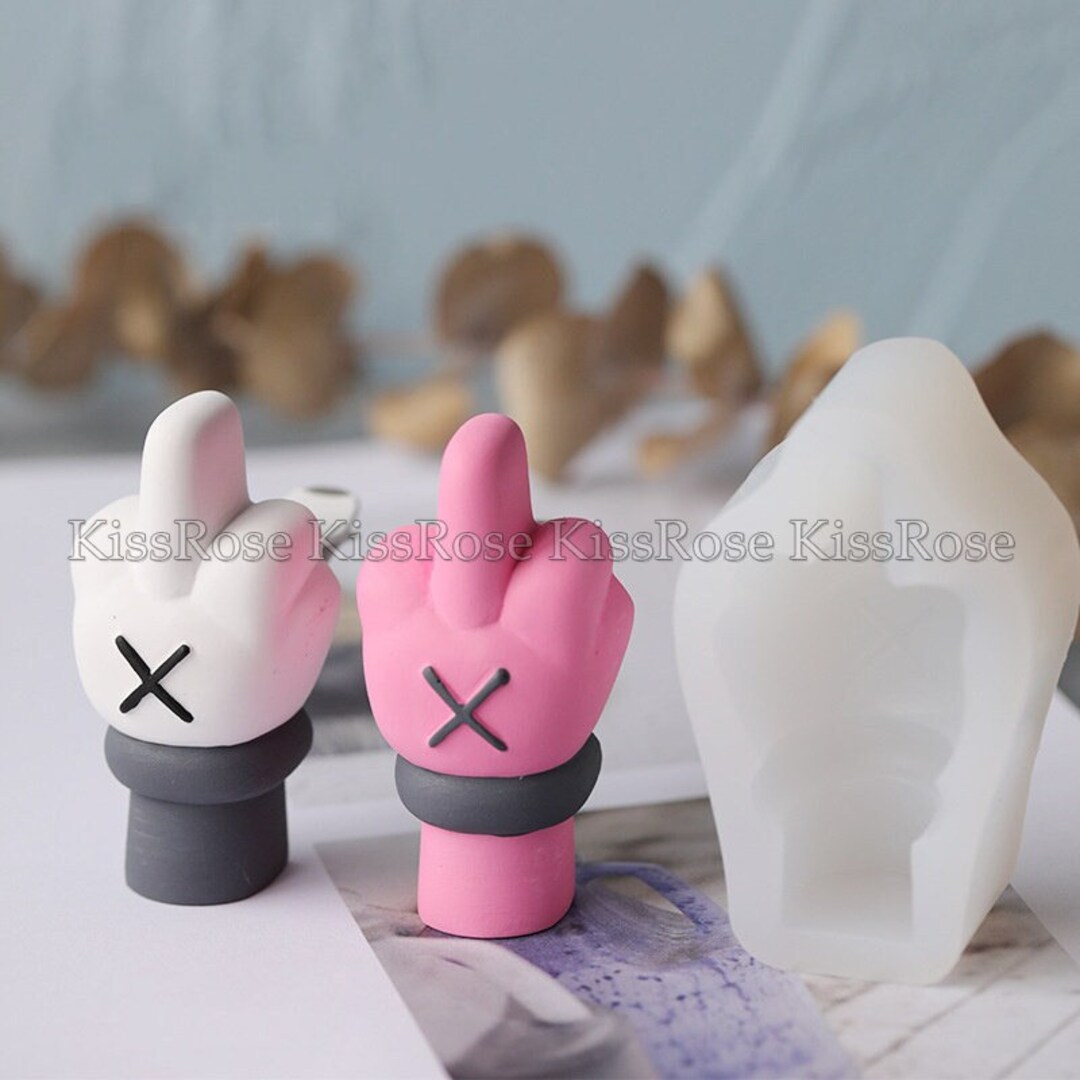 Cute Middle Finger Silicone Mold-gypsum/concrete Middle Finger Mold ...