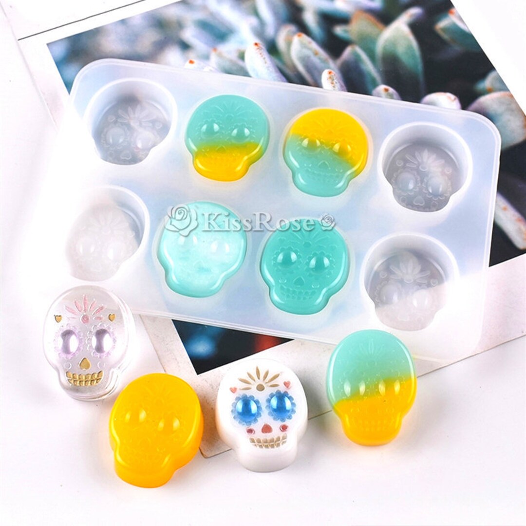 Halloween Skull Silicone Mold-cute Skull Pendant Resin Molds-skull ...