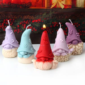 7 Styles Christmas Dwarf Candle Molds-santa Claus Silicone Mold-long ...