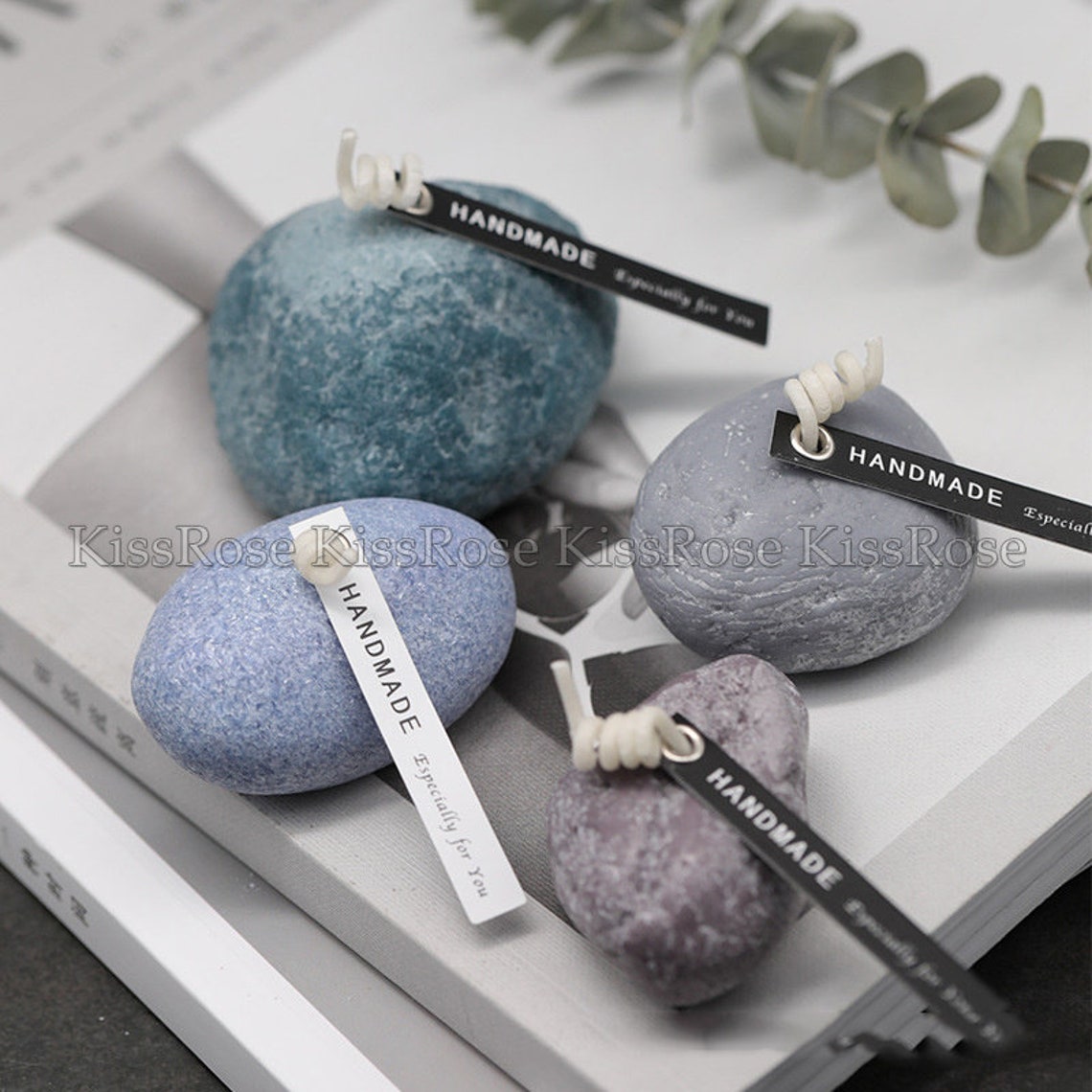 Cobblestone candle mold stone wax candle silicone molds for | Etsy