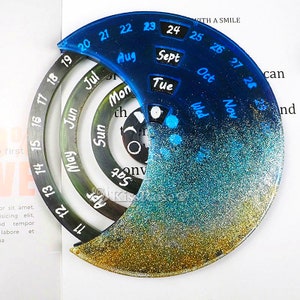 Round Turntable Calendar Silicone Mold-calendar Tray Mold-calendar ...