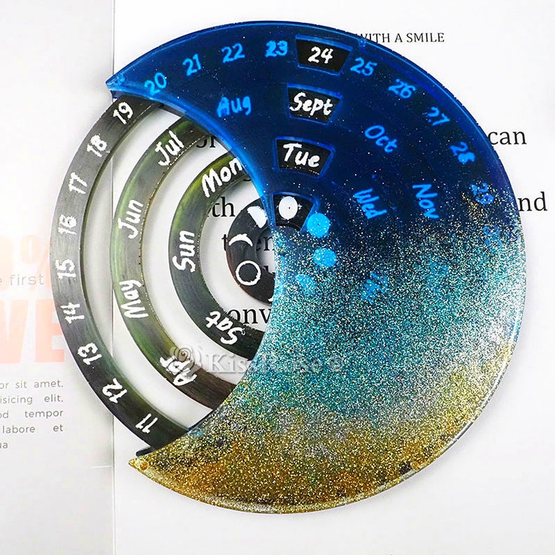 Round Turntable Calendar Silicone Mold-calendar Tray Mold-calendar ...