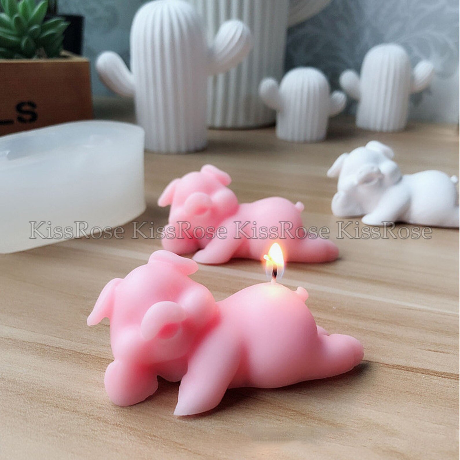 Kawaii Piggy Candle Mold Pig Candle Silicone Molds for | Etsy