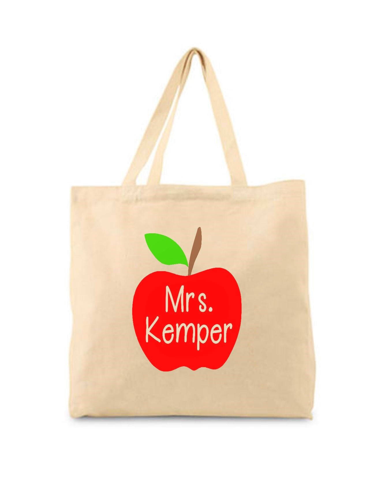 Teacher Tote Bag Teacher Book Bag Teacher Apple | Etsy