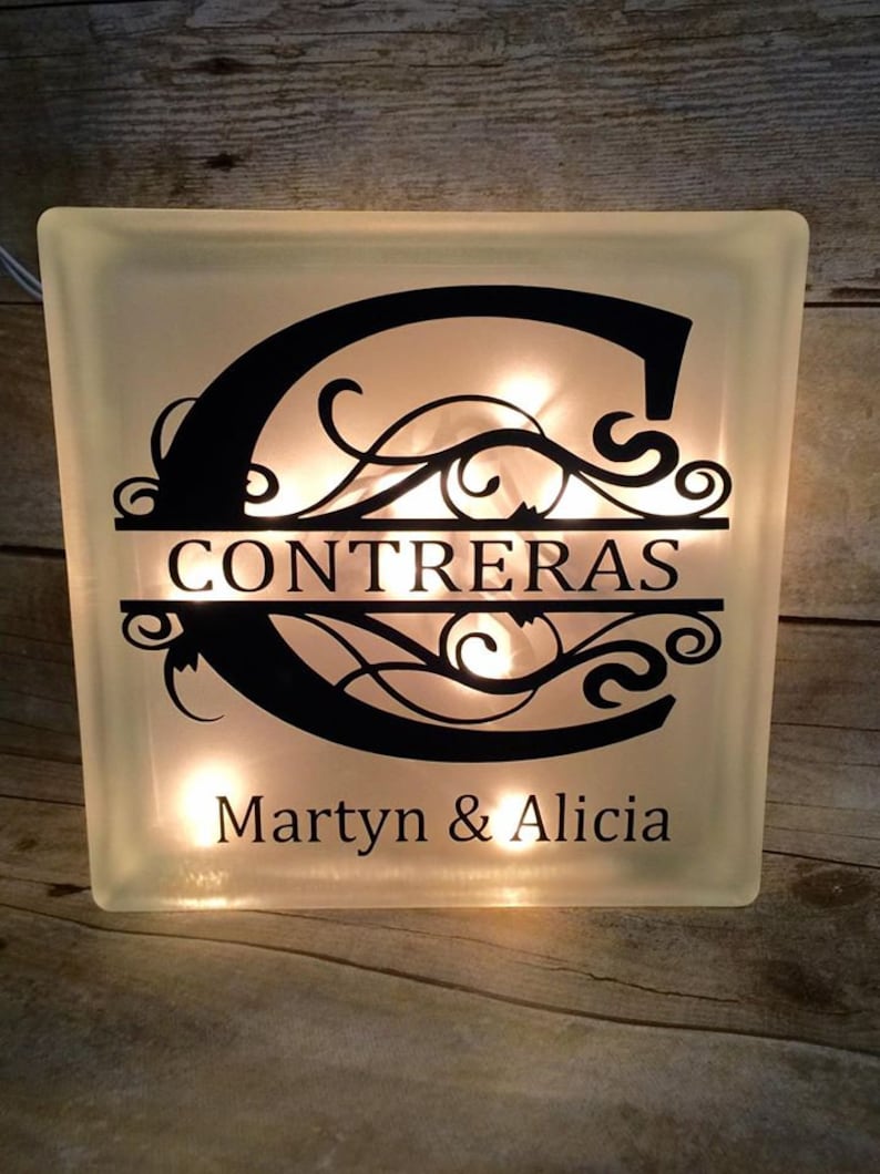 Last Name Personalized Glass Block Family Name Glass Block - Etsy