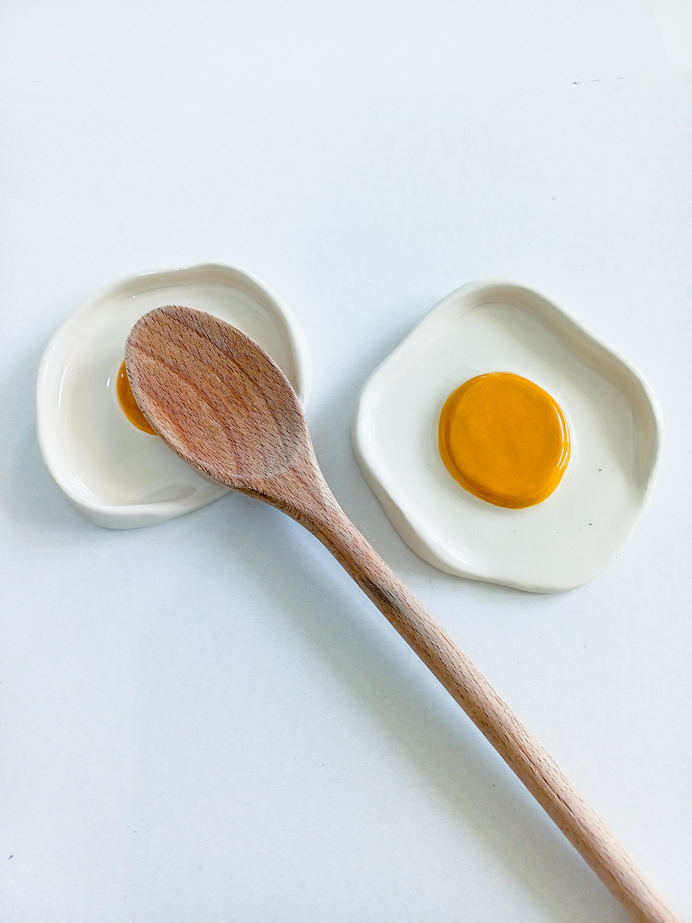 Spoon Rest Fried Egg - Ceramic Kitchen Ware - Handmade Spoon Rest ...