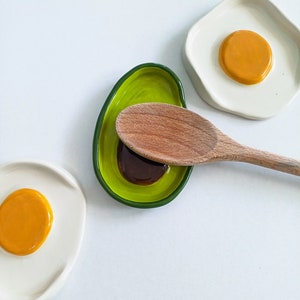 Spoon Rest Fried Egg - Ceramic Kitchen Ware - Handmade Spoon Rest ...