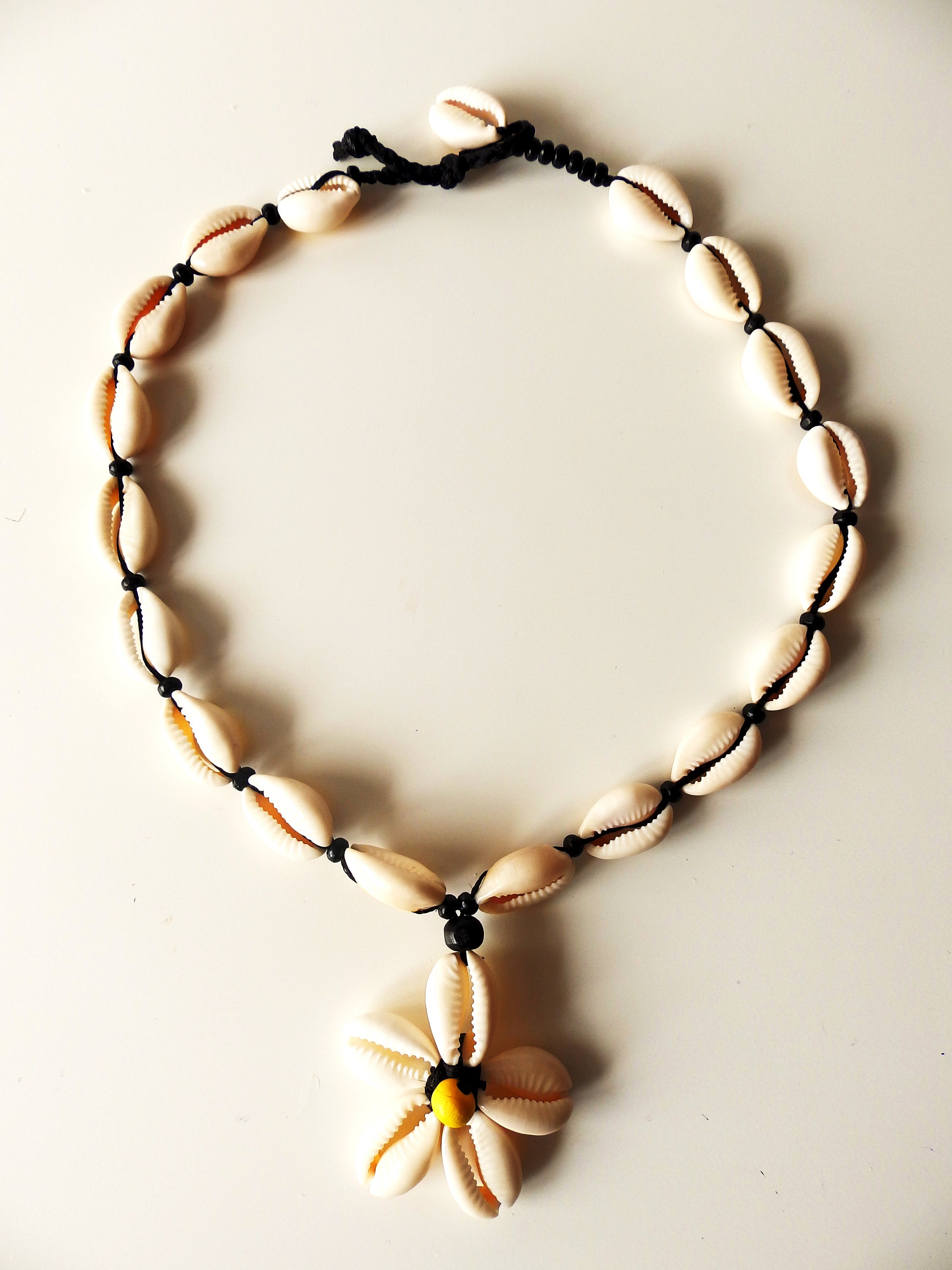 Choker or Short Necklace of Cowrie Shells. Seashells of Cowrie. Pendant ...