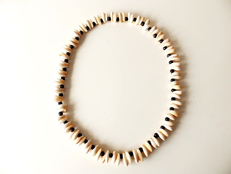Cowrie Shells Long Necklace. Wooden Black Beads. Voodoo Santeria Magic ...