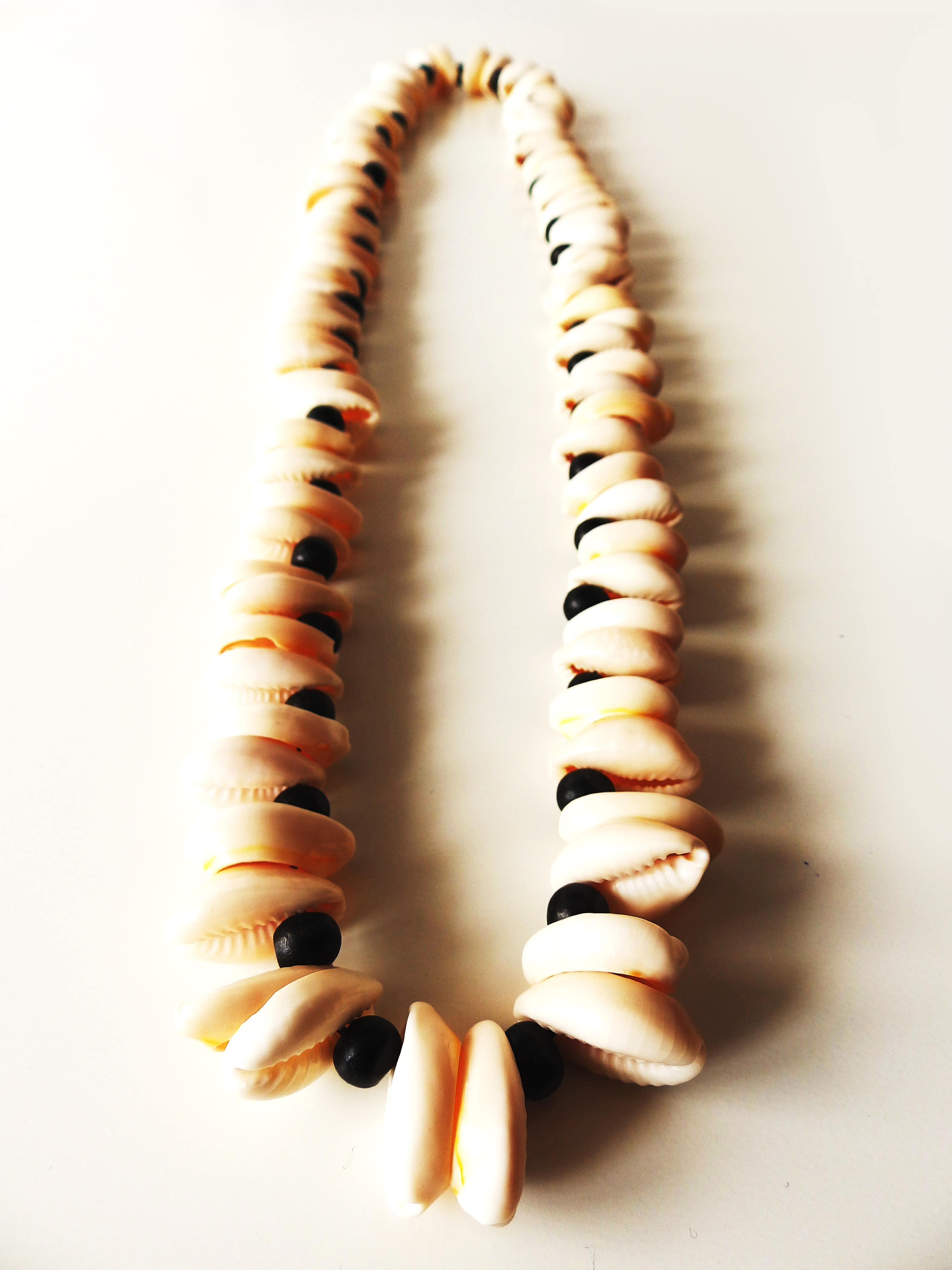 Cowrie Shells Long Necklace. Wooden Black Beads. Voodoo Santeria Magic ...