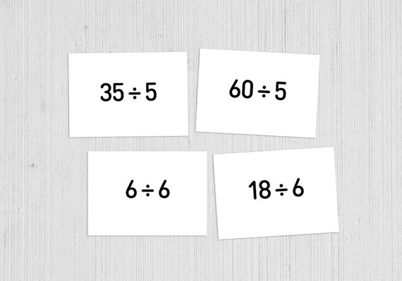 Division Flash Cards & Charts Elementary Math Homeschool | Etsy