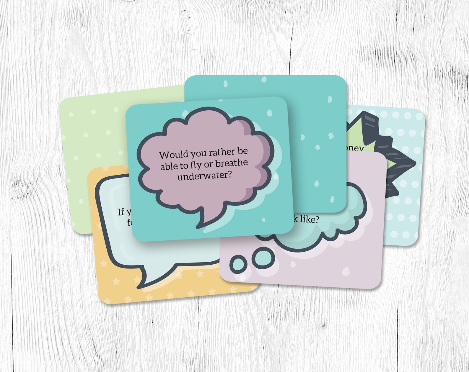 Kids Conversation Starters, Families Conversations Starter Cards Set ...